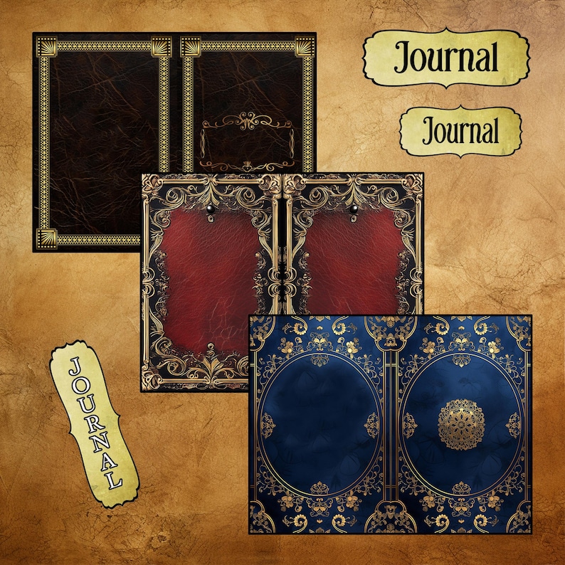 Antique Junk Journal Covers Printable Pages Scrapbooking Collage ...