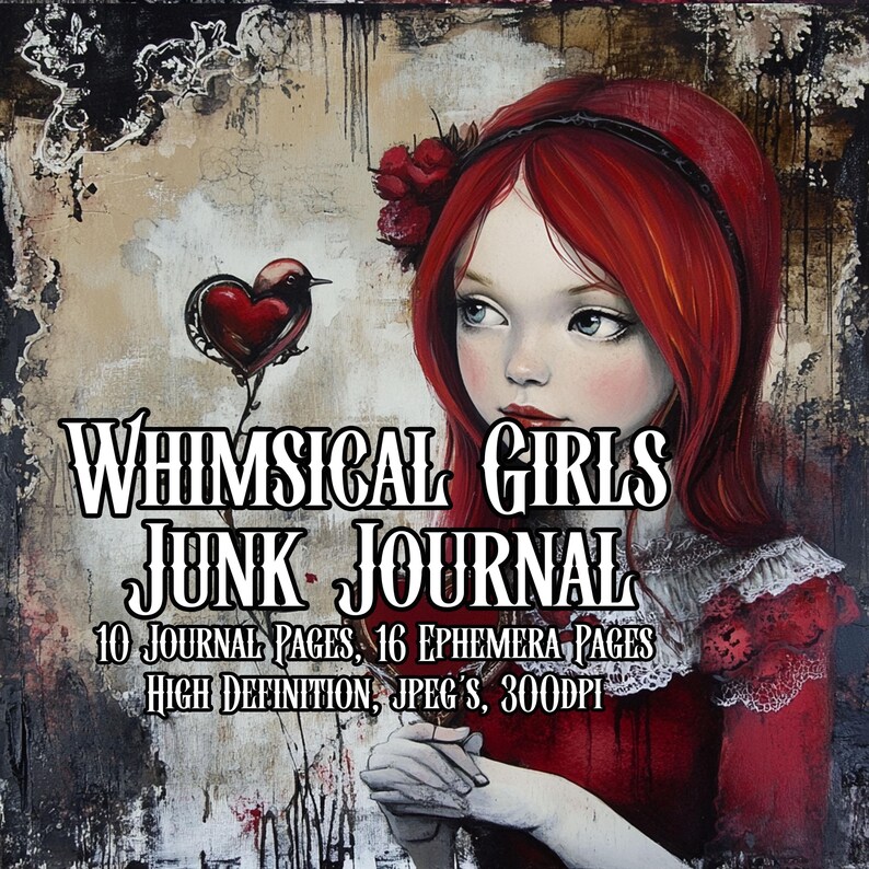 Colourful Whimsical Girls Junk Journal Kit Whimsical Ephemera Printable ...