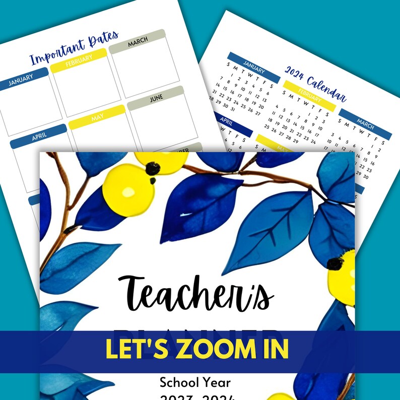 Teacher Planner 2023-2024 Printable - Etsy UK