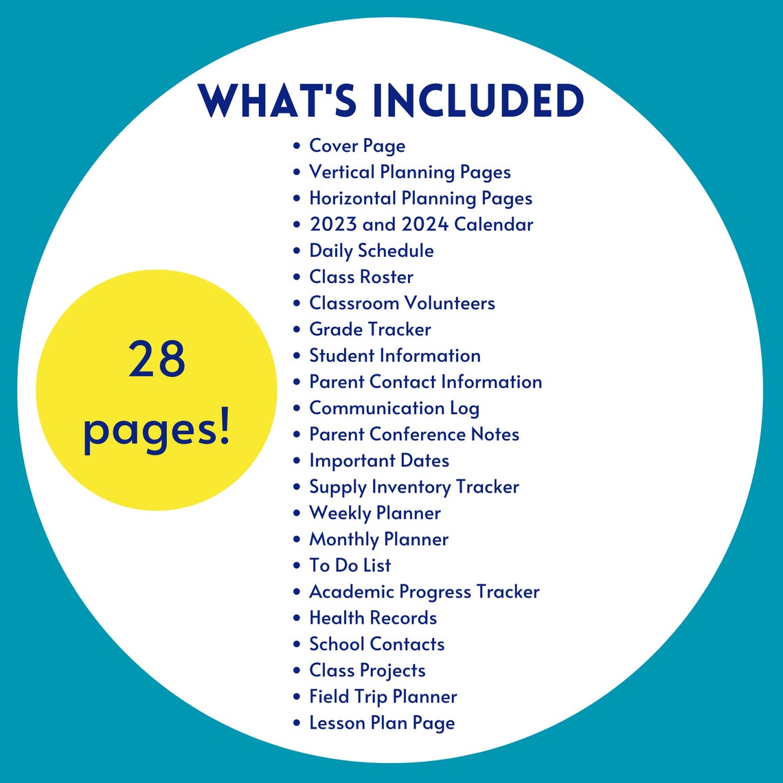 Teacher Planner 2023-2024 Printable - Etsy UK