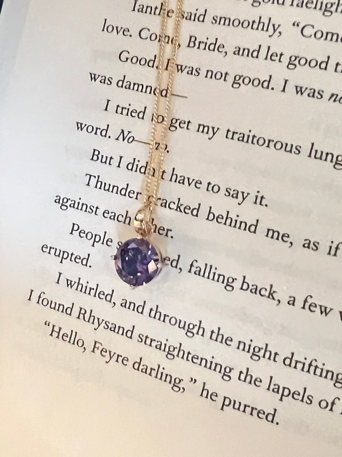 Book Boyfriend Necklace Gold Fill Crystal ACOTAR Cassian Rhysand ...