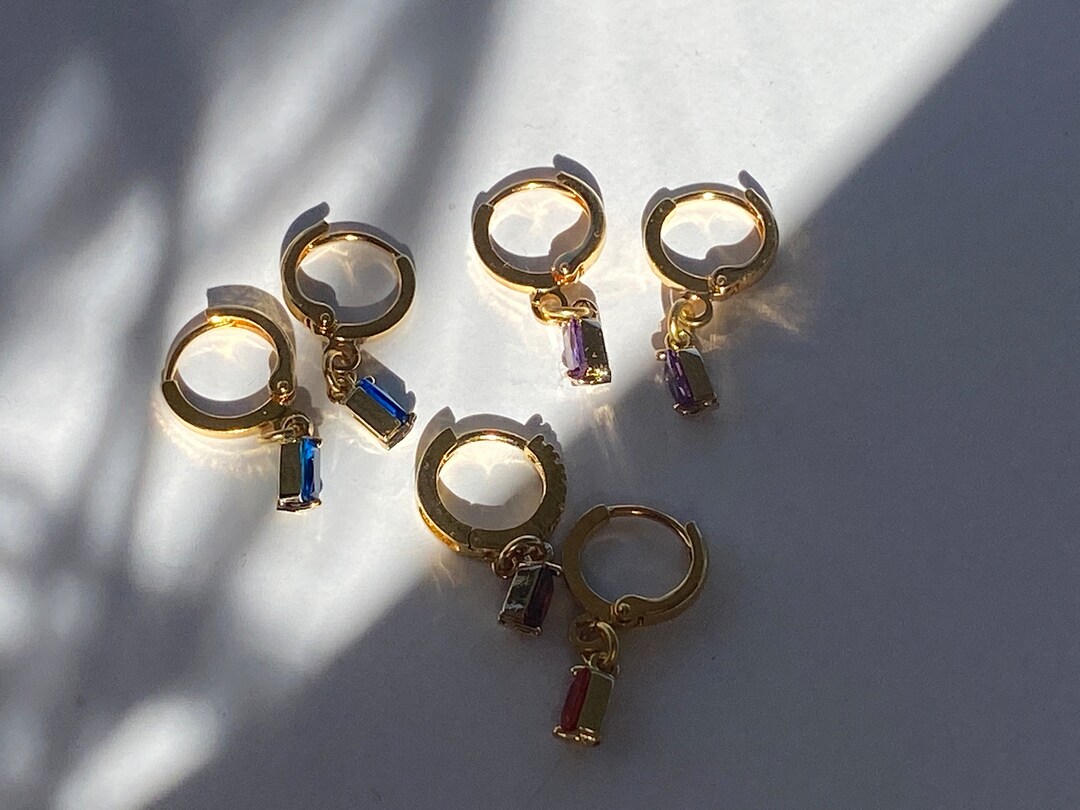 Gold Crystal ACOTAR Earrings Cassian Hoops Rhysand Huggies Azriel ...