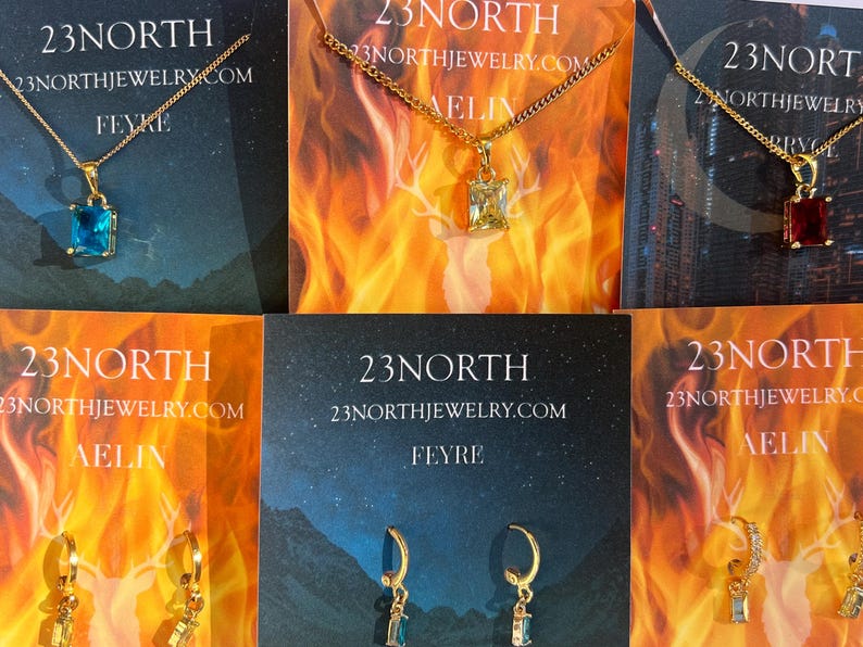 Book Girlfriend FMC Necklace | Gold Fill Crystal ACOTAR Feyre Nesta ...