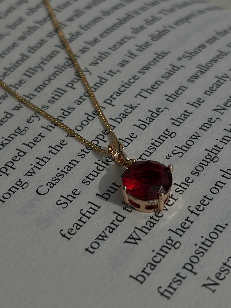 Book Boyfriend Necklace Gold Fill Crystal ACOTAR Cassian Rhysand ...