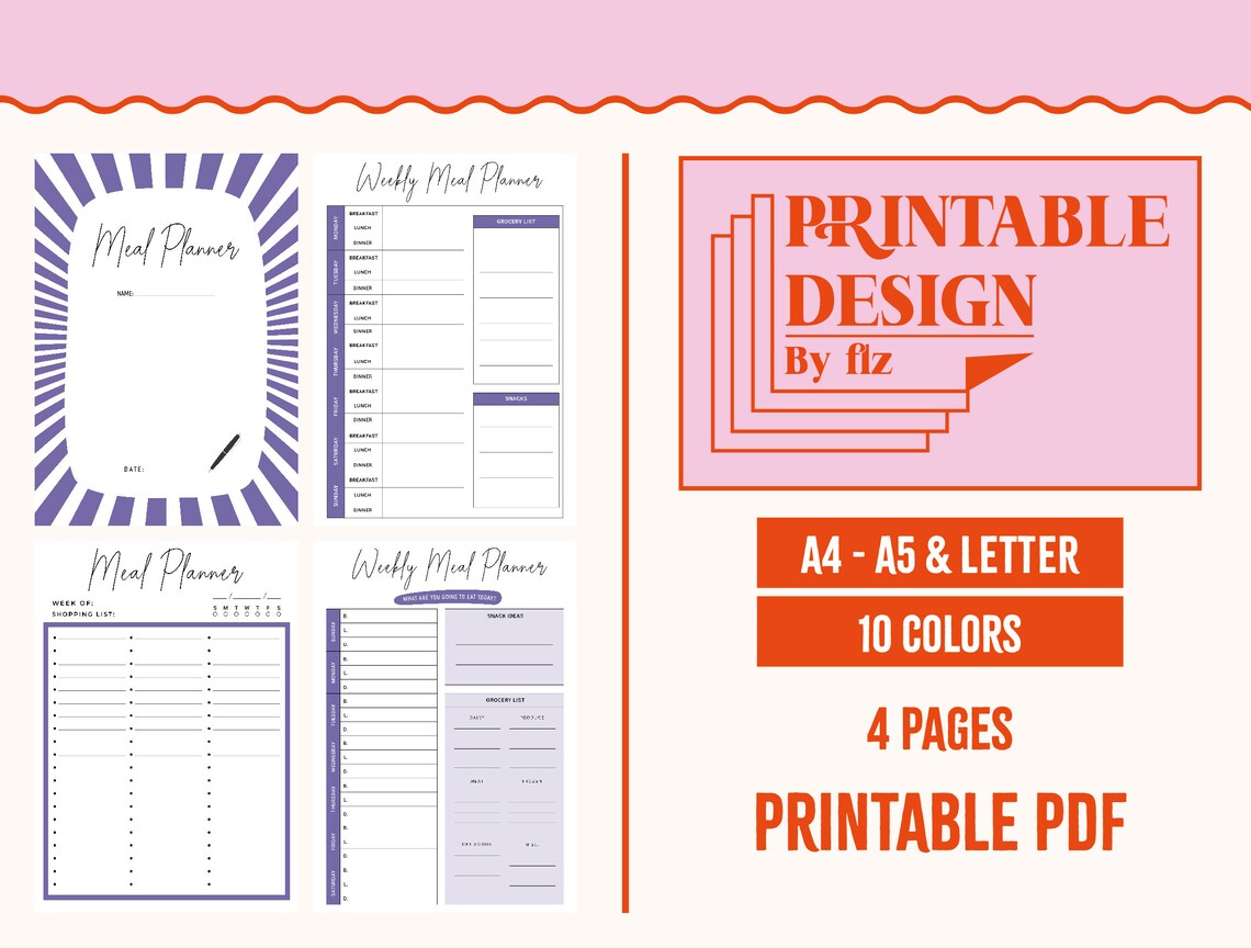 Printable Planner PDF - Etsy