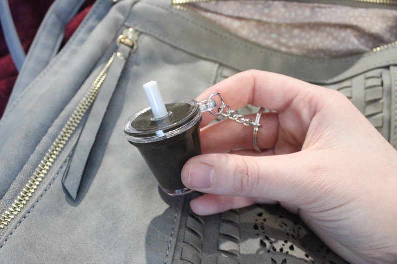 Coffee Lover Keychain - Mini Milkshake & Iced Coffee Cup Charm, Custom ...