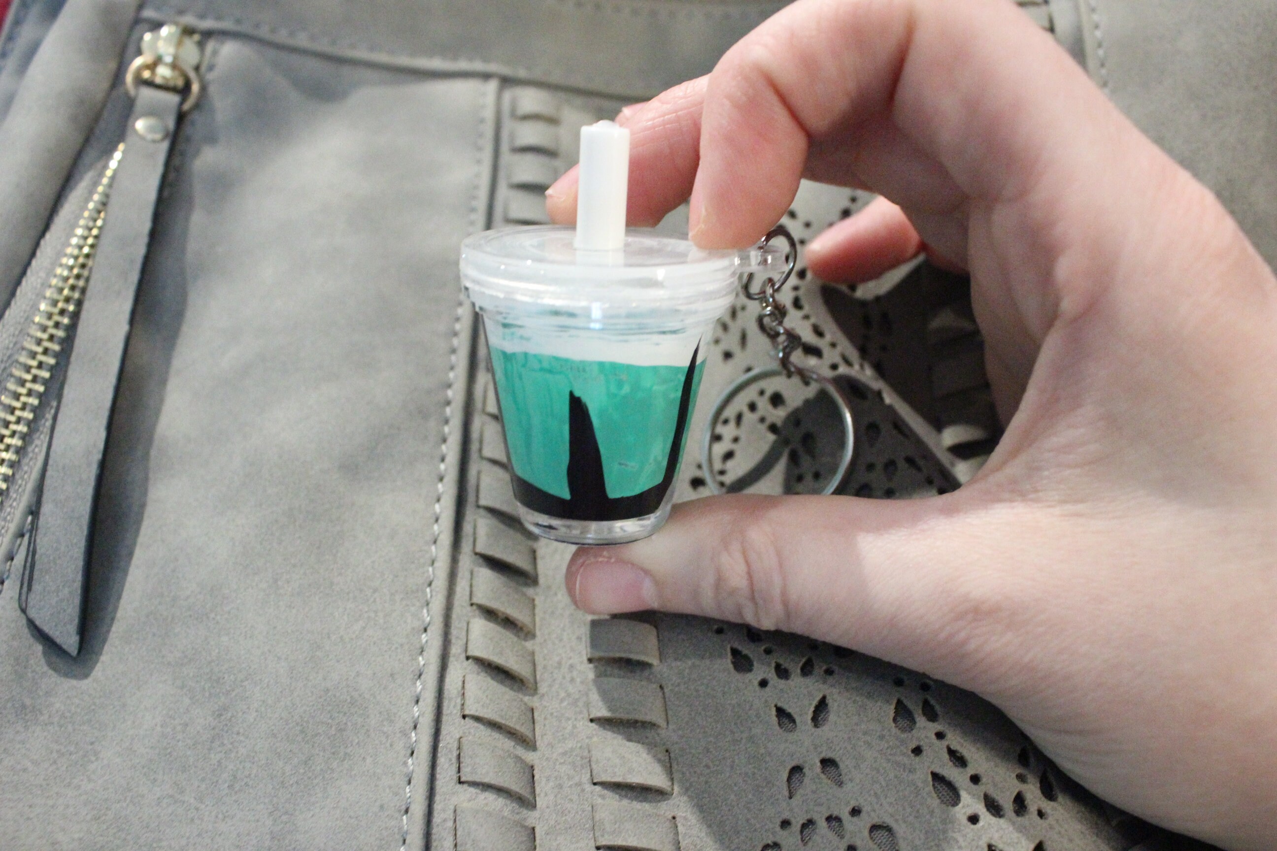 Coffee Lover Keychain - Mini Milkshake & Iced Coffee Cup Charm, Custom ...