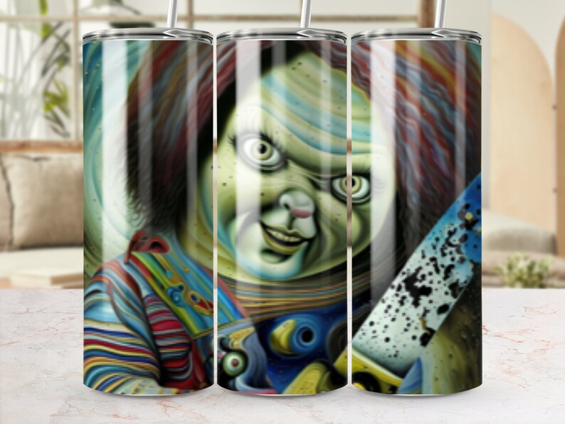 Unique Psychedelic Tumbler, Surreal Art Travel Mug, Colorful Insulated ...