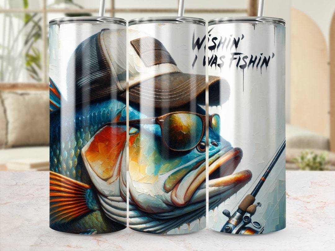 Fishing Tumbler, Unique Angler Gift, Outdoor Enthusiast Travel Mug ...