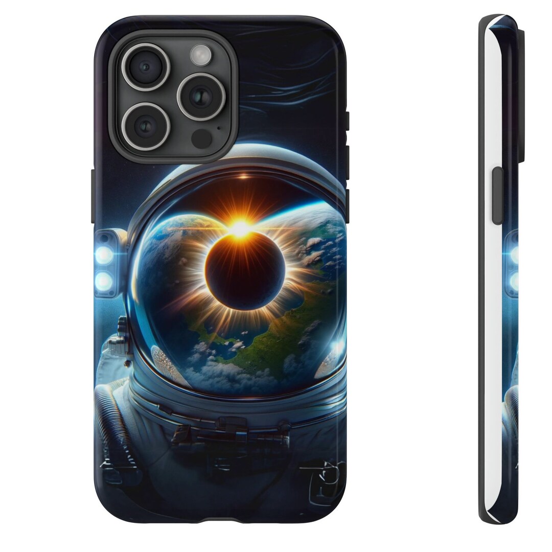 Astronaut Eclipse 2024 iPhone Case, Cosmic Solar Eclipse Design ...