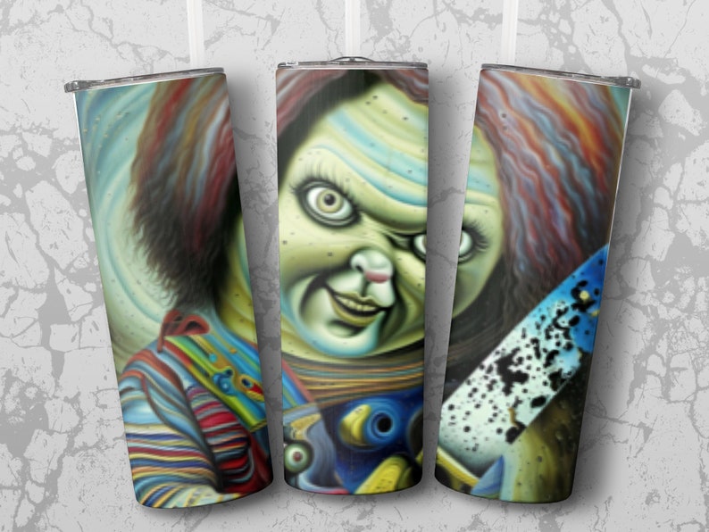 Unique Psychedelic Tumbler, Surreal Art Travel Mug, Colorful Insulated ...