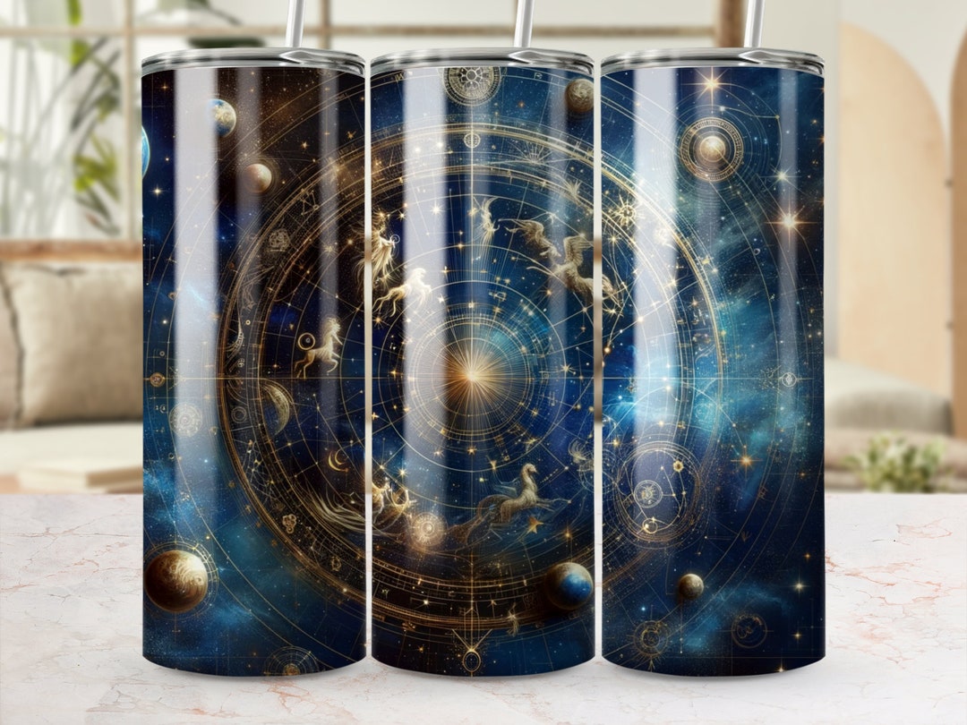 Zodiac Constellations Tumbler, Astrology Lover Gift, Star Sign Travel ...