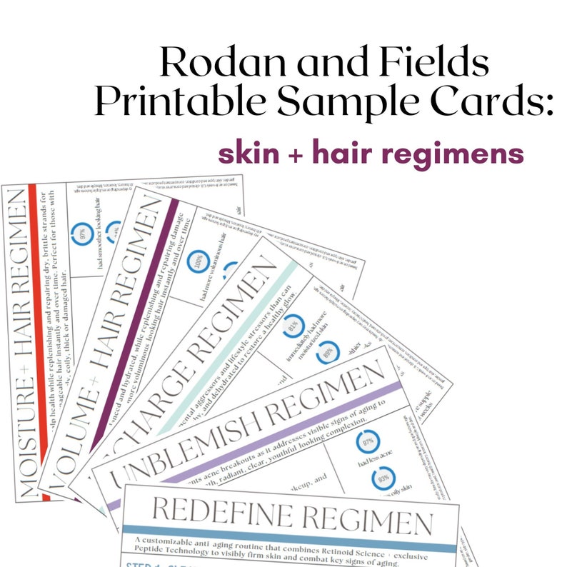 Rodan and Fields Printable Sample Cards - Etsy