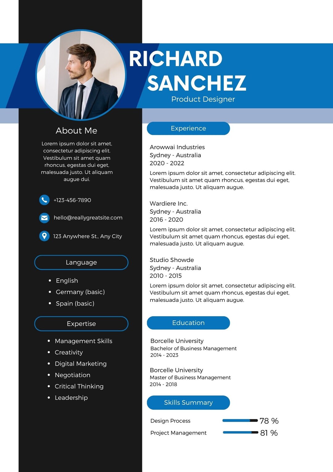 Resume Template Easy , Customization , Free Edit - Etsy