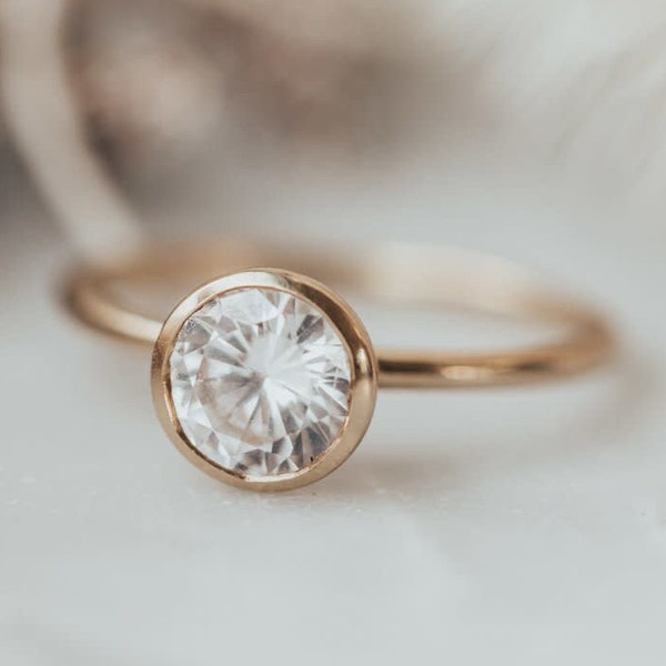 Bezel Set Ring - Etsy