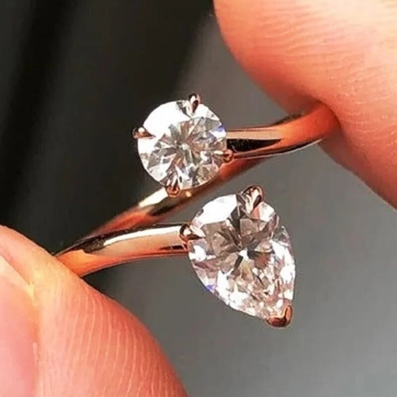 Two Stone Ring - Etsy