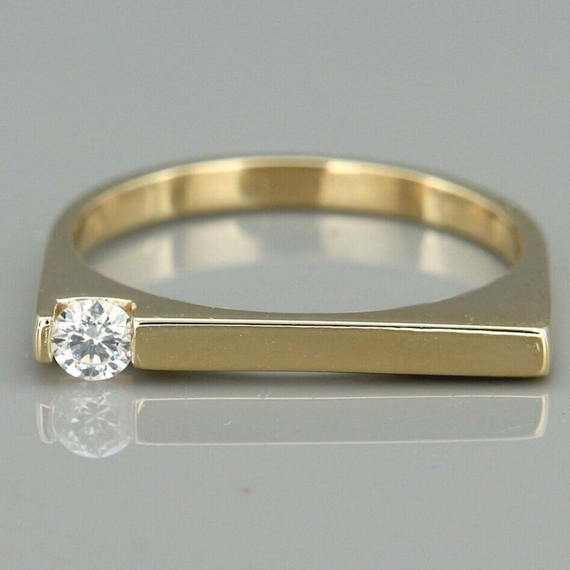 Flat Diamond Ring - Etsy