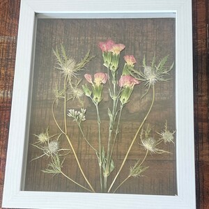 8x10 Pressed Flower Frame Preserved Carnations Flower Art Home Decor ...