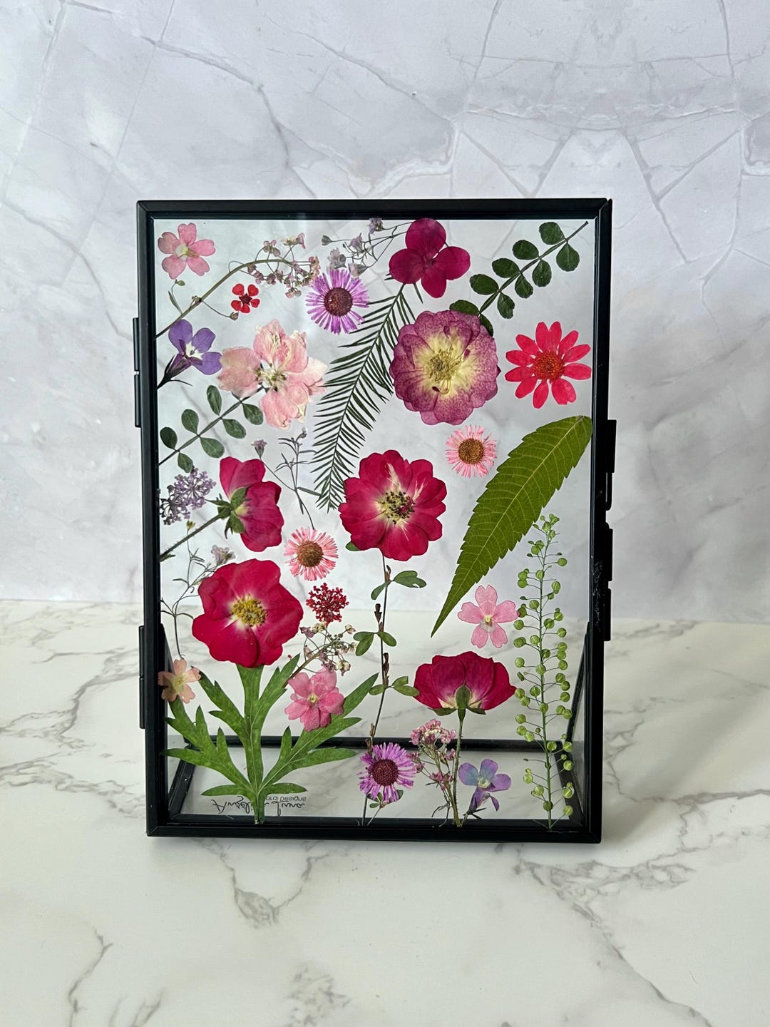Pressed Colorful Floral Frame | 5x7 | Colorful Botanical Art Collage ...