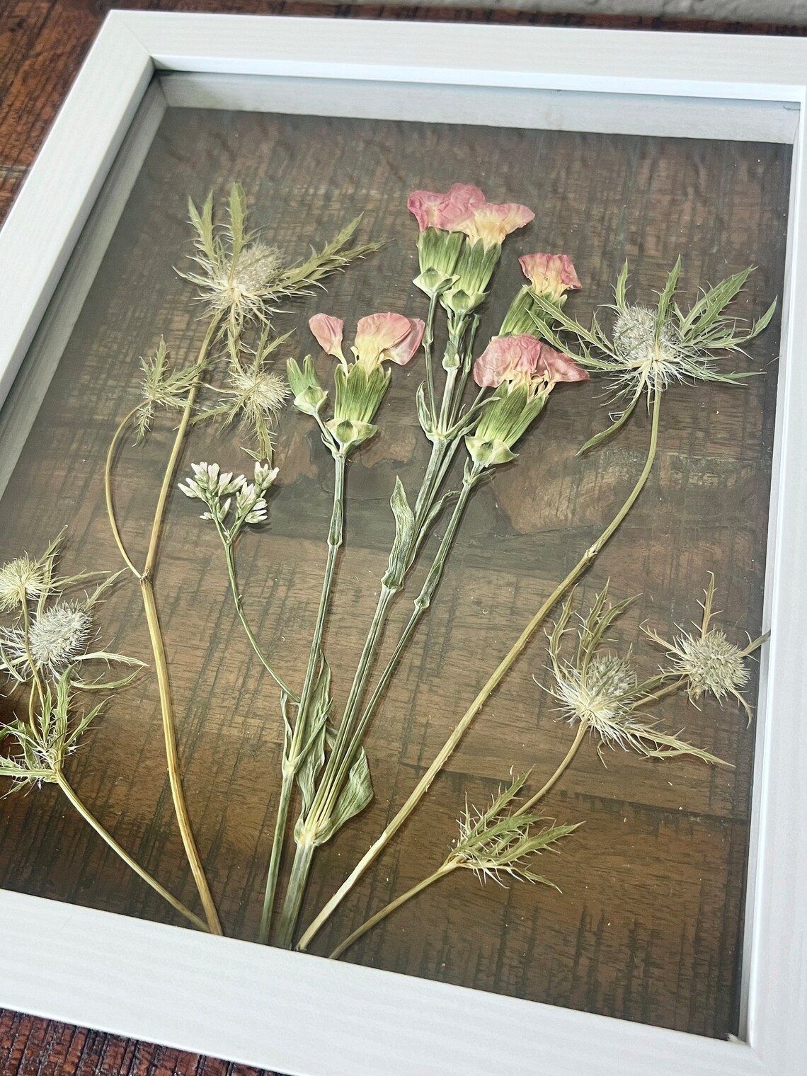 8x10 Pressed Flower Frame Preserved Carnations Flower Art Home Decor ...