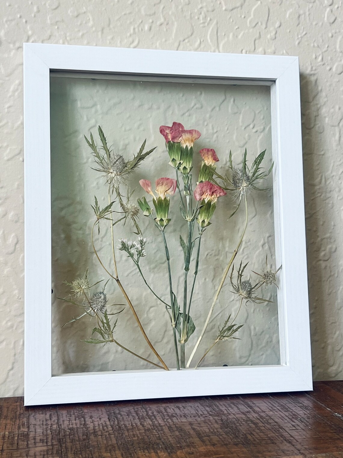 8x10 Pressed Flower Frame Preserved Carnations Flower Art Home Decor ...