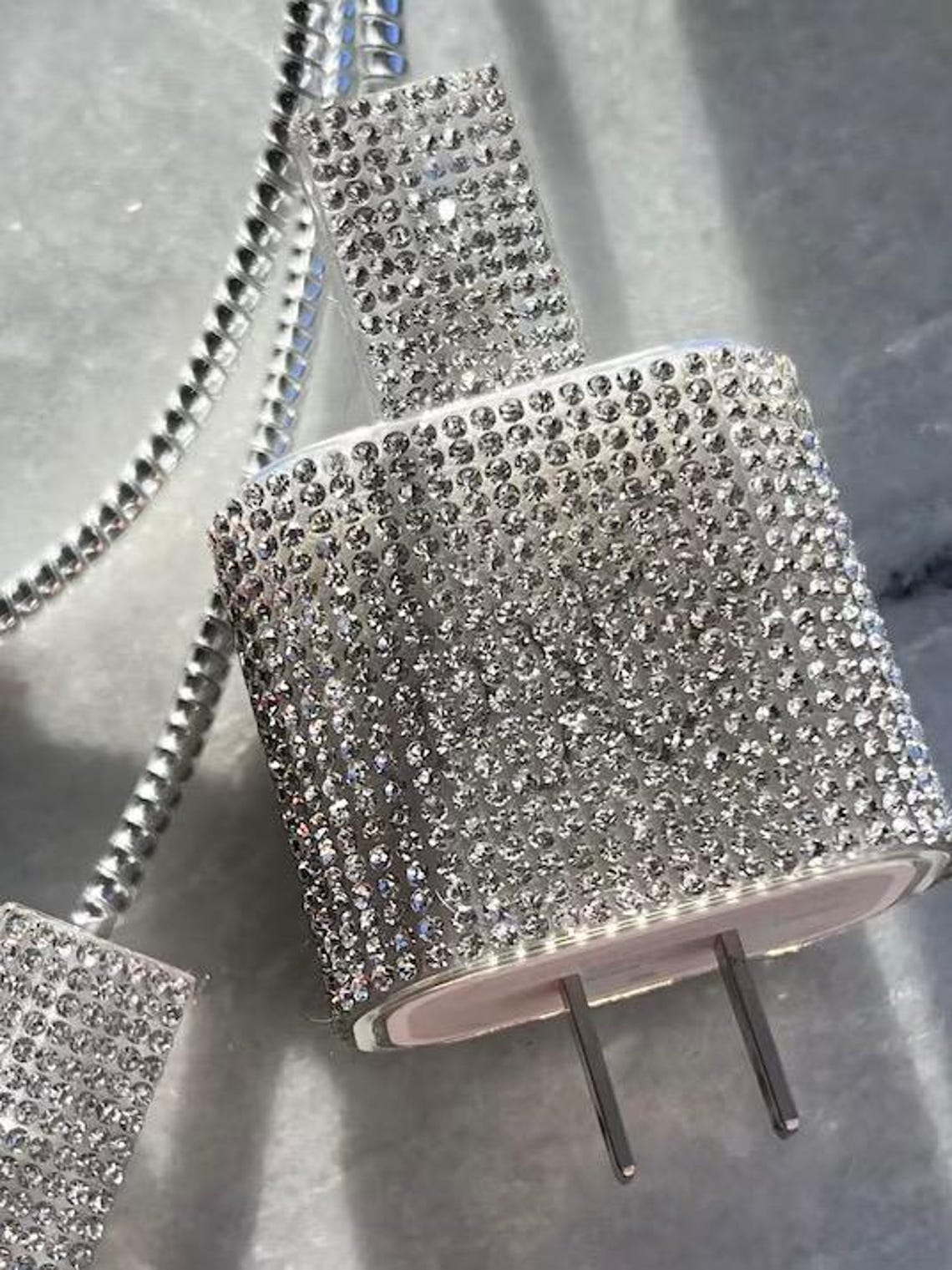 Rhinestone 5 Pcs Charging Cable Protective Sleeve for iPhone | Bling ...