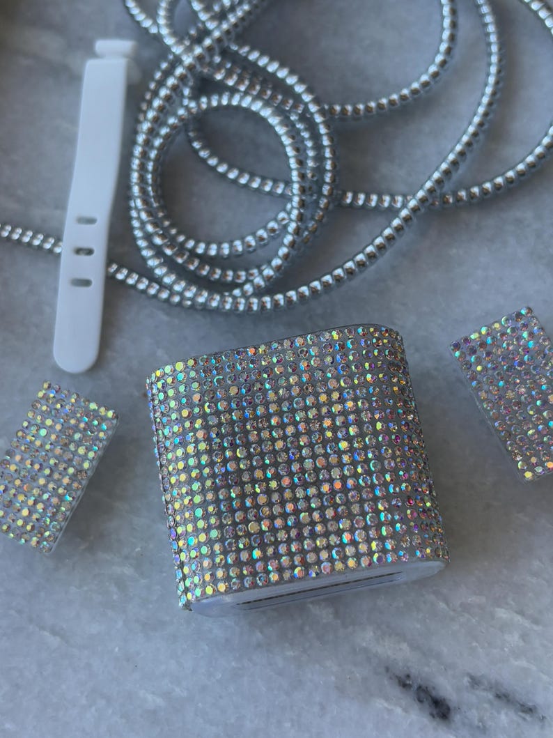 Rhinestone 5 Pcs Charging Cable Protective Sleeve for iPhone | Bling ...