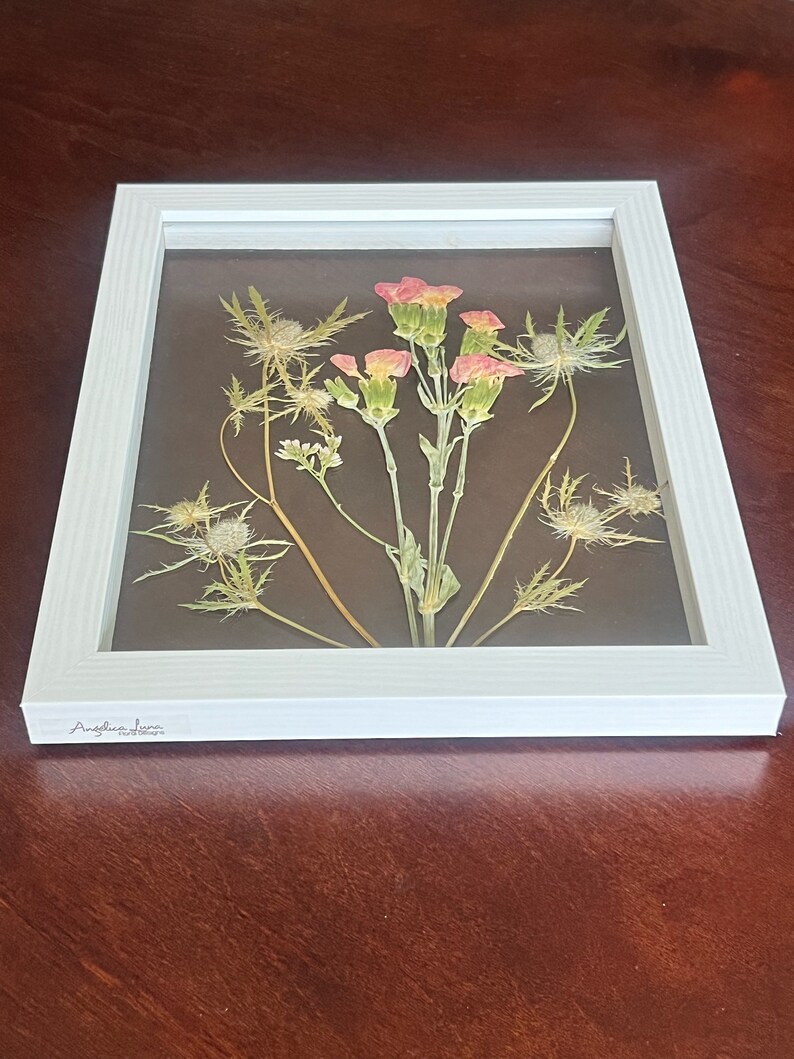 8x10 Pressed Flower Frame Preserved Carnations Flower Art Home Decor ...