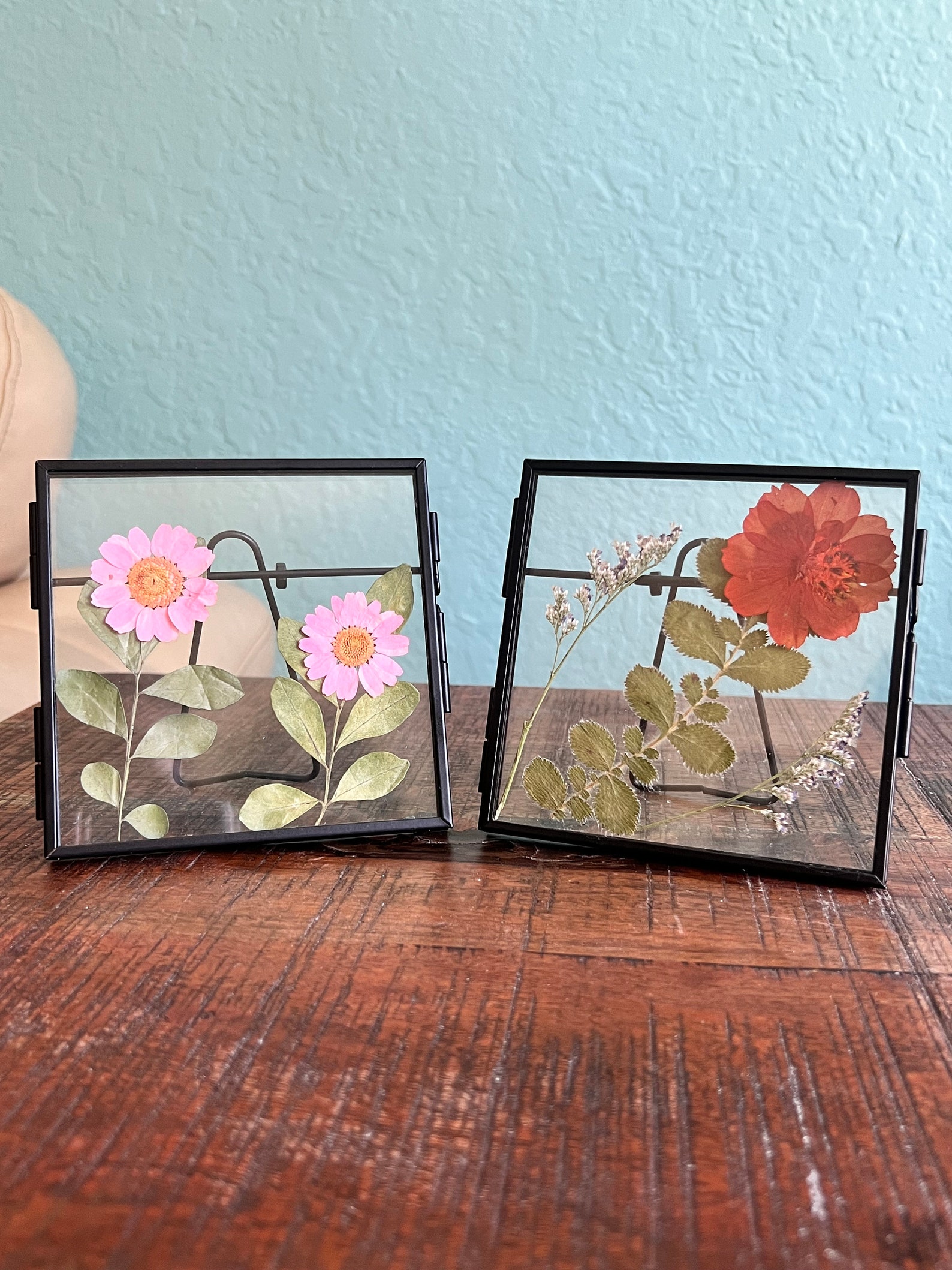 Mini Pressed Flower Frame Set: Black Modern Home Decor (4x4) - Etsy