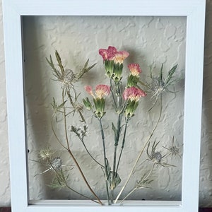 8x10 Pressed Flower Frame Preserved Carnations Flower Art Home Decor ...