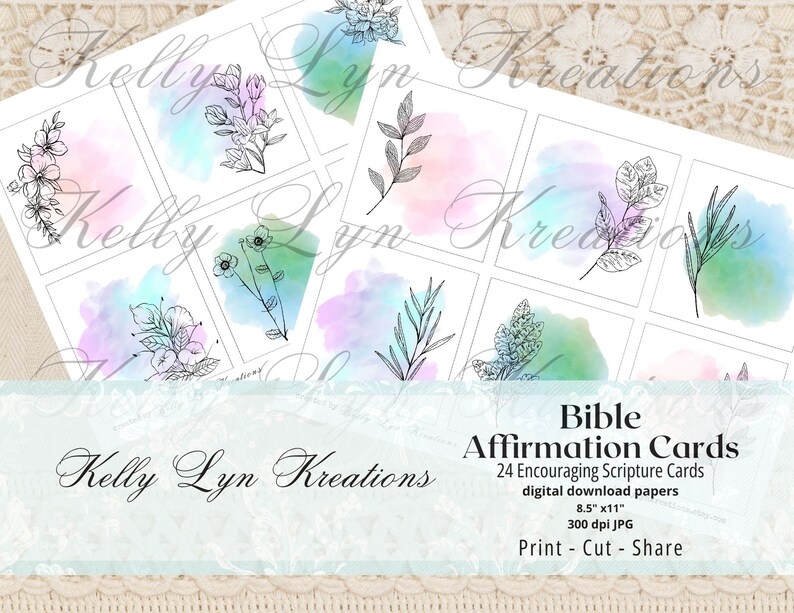 Printable Bible Verse Cards, Digital Download, Scripture Cards, Bible ...