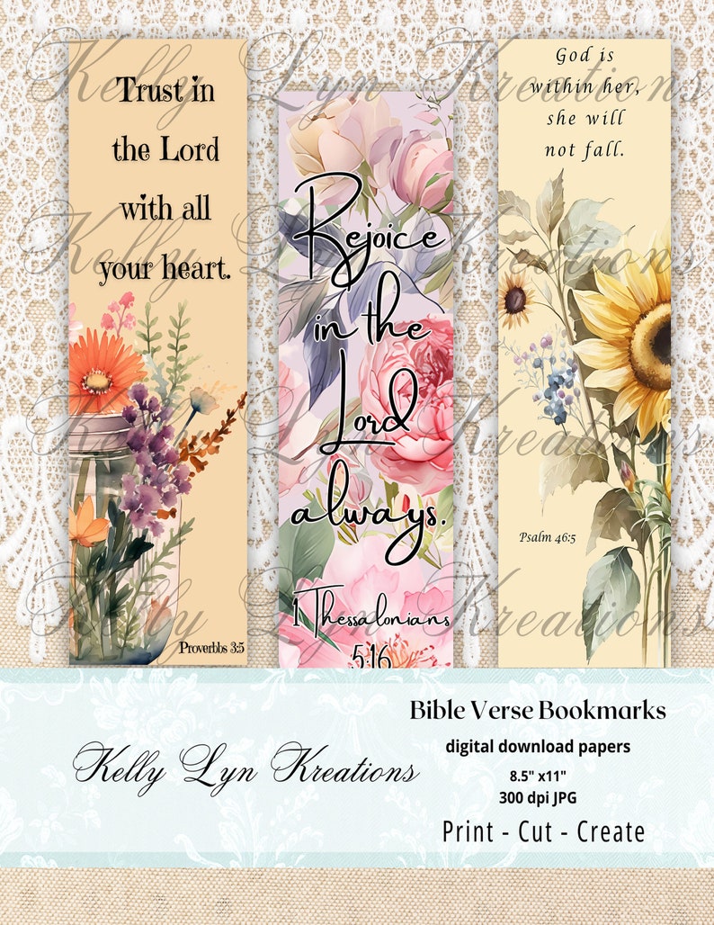 Printable Bible Verse Bookmark Christian Bookmark Digital - Etsy