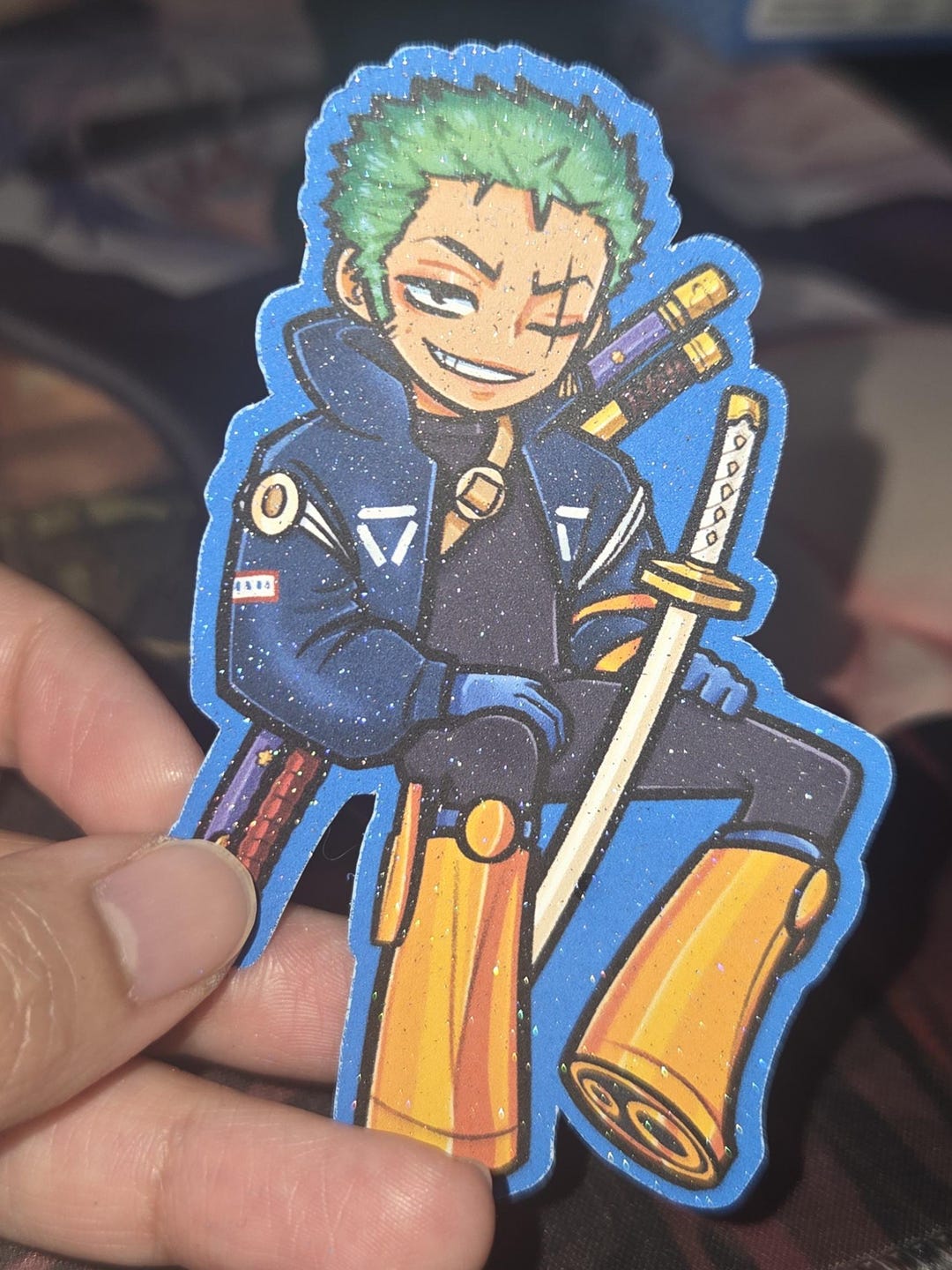 Egghead Zoro Glitter Sticker - Etsy