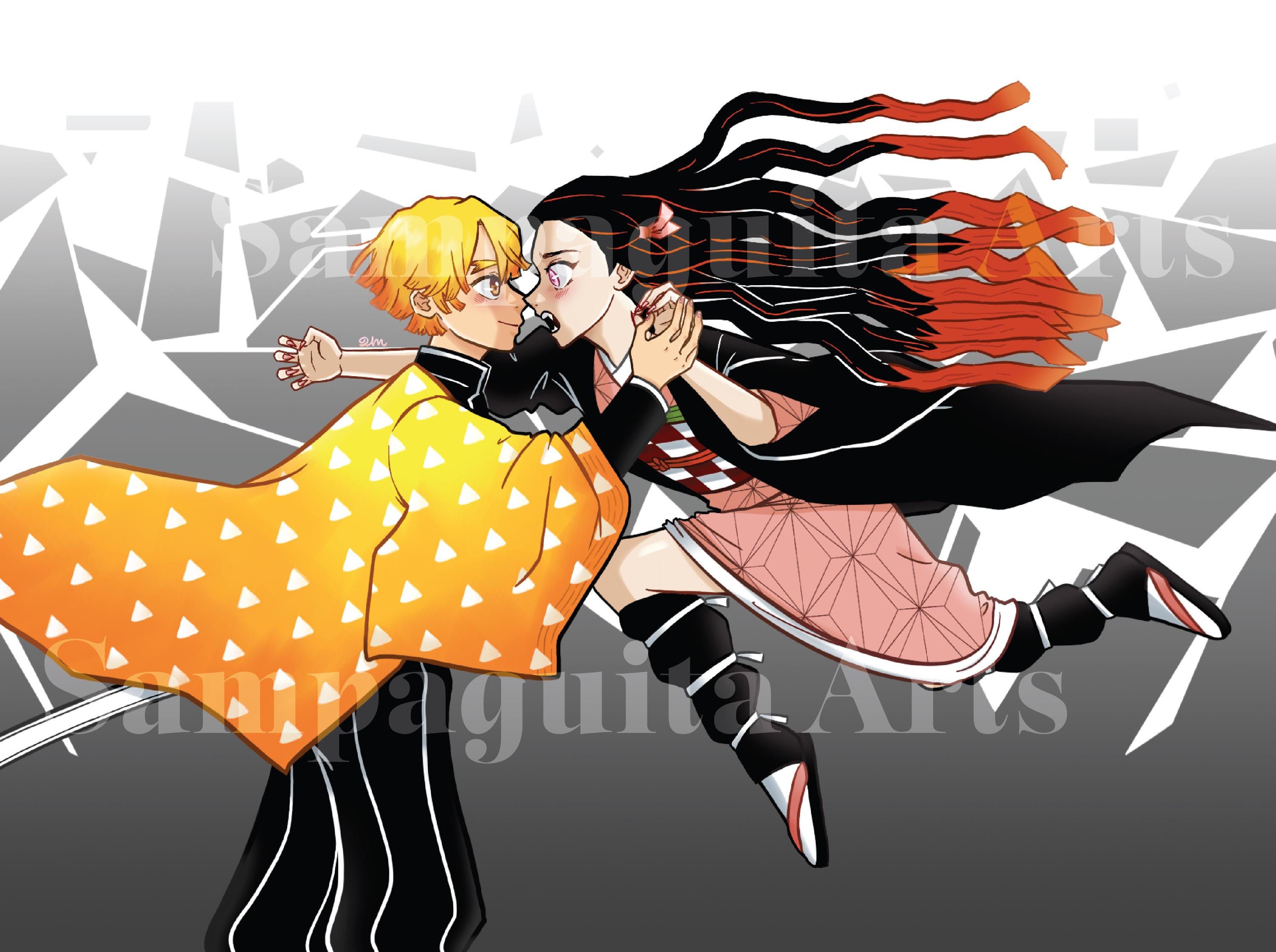 Zenitsu X Nezuko Print - Etsy