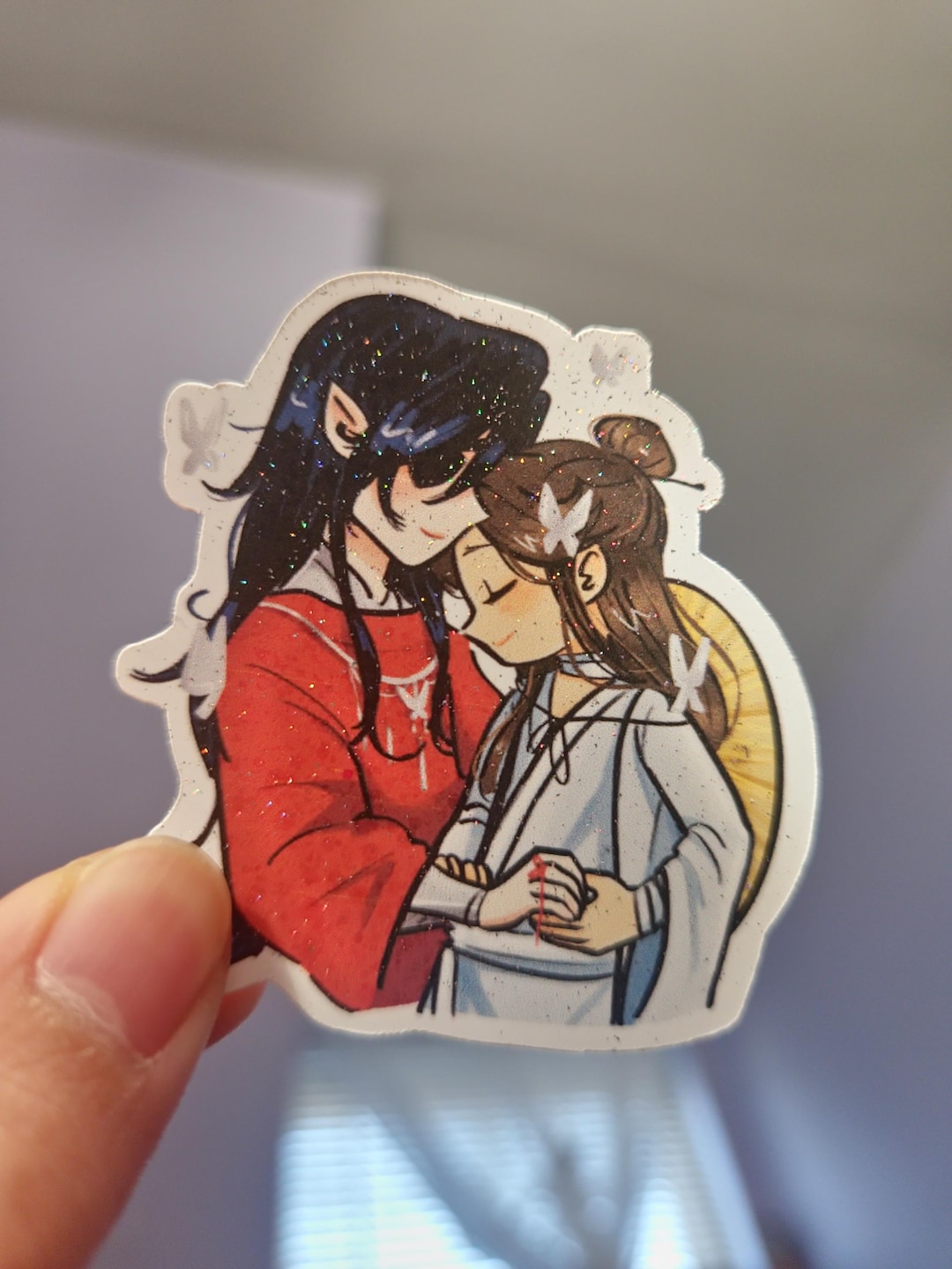 Hualian Glitter Sticker - Etsy