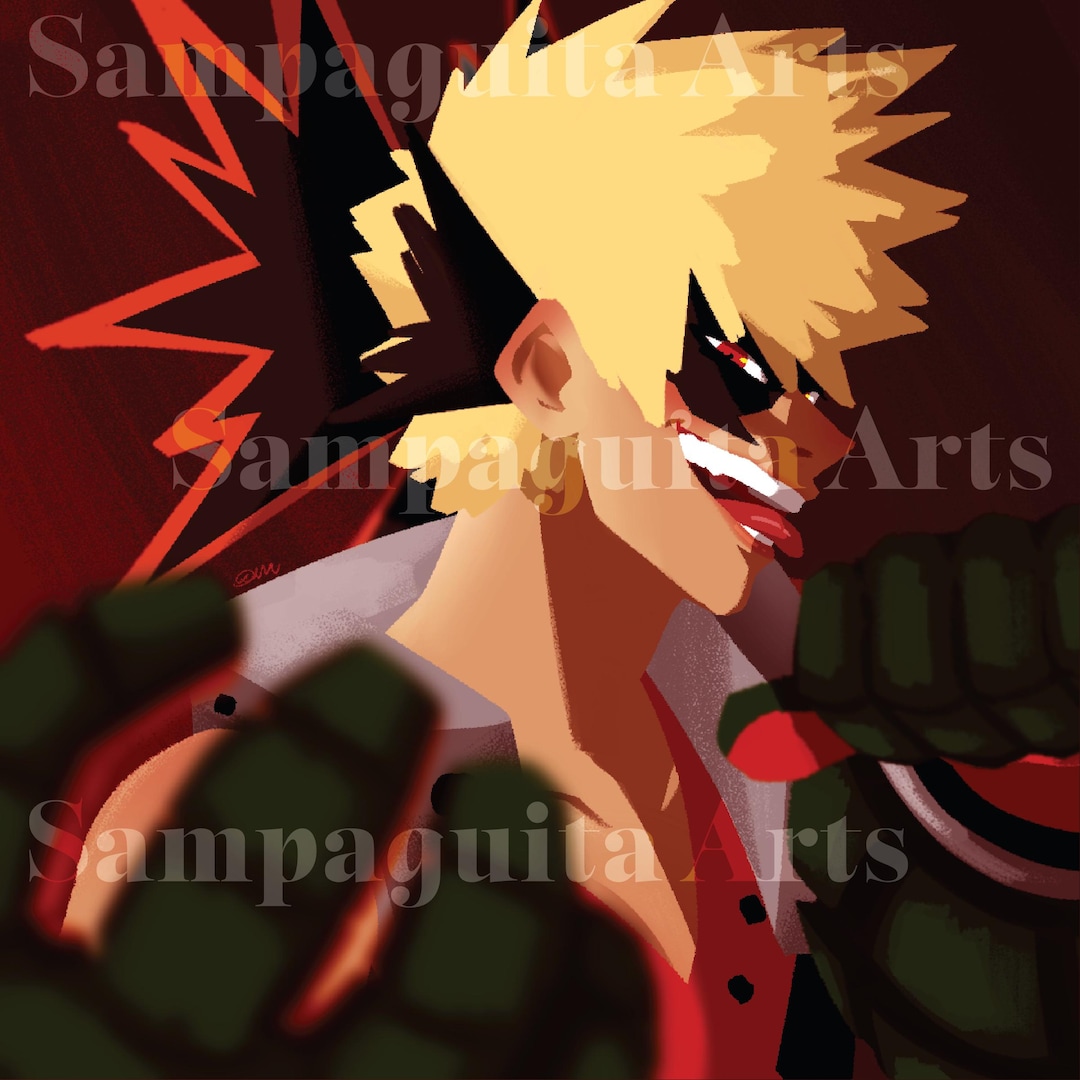 Hero Anime Bakugo Katsuki Print - Etsy
