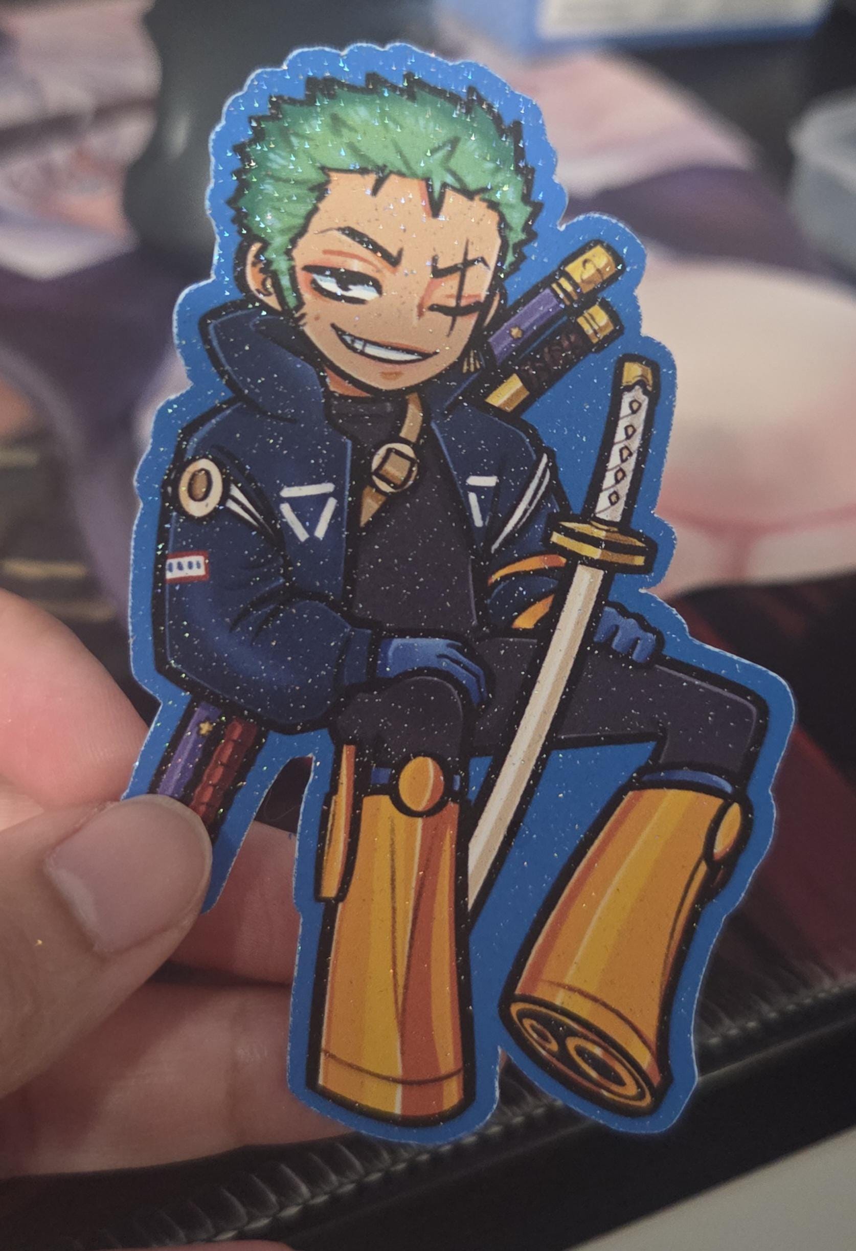 Egghead Zoro Glitter Sticker - Etsy