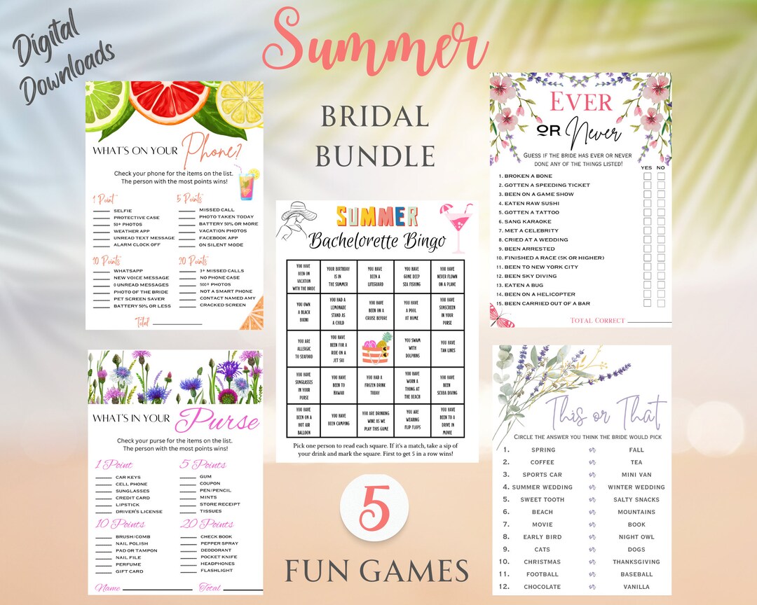 Summer Bridal Bundle Printable Wildflower Bridal Bundle - Etsy