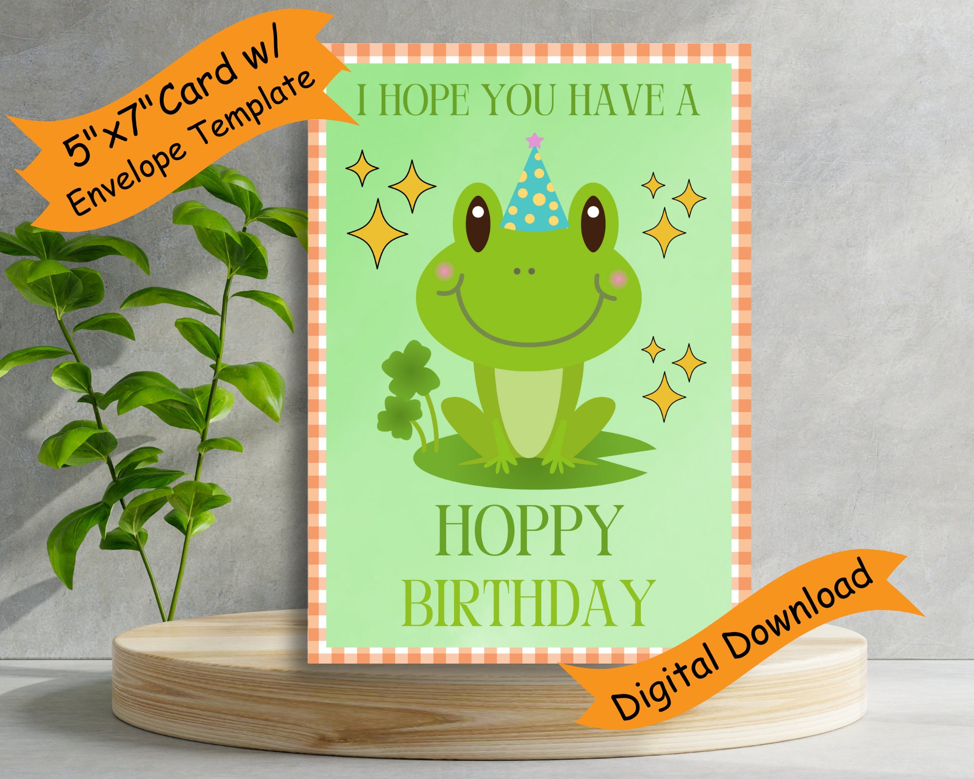 Frog Birthday Card | Birthday Digital Greeting Card | Hoppy Birthday ...