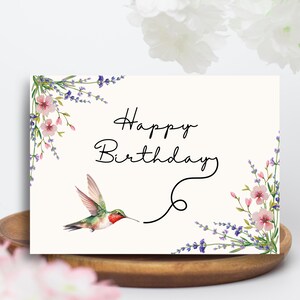 Hummingbird Birthday Card | Bird Lover Greeting | Exotic Birds ...