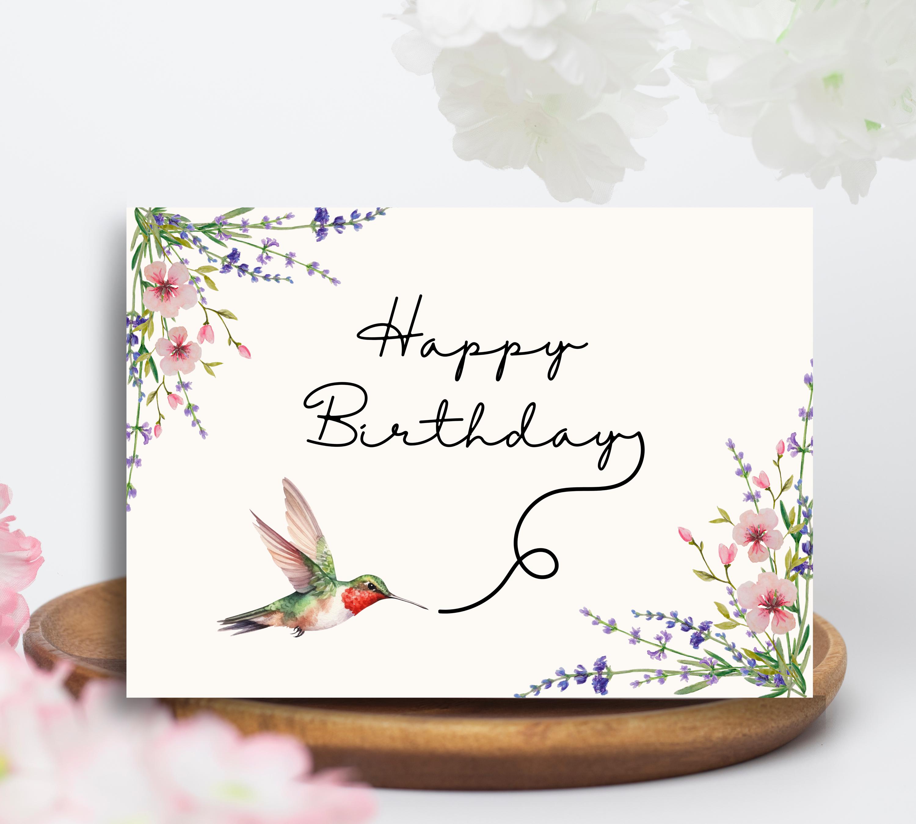 Hummingbird Birthday Card | Bird Lover Greeting | Exotic Birds ...