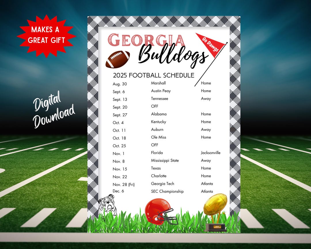 2025 Georgia Football Schedule | GA Football Games | Printable Schedule ...