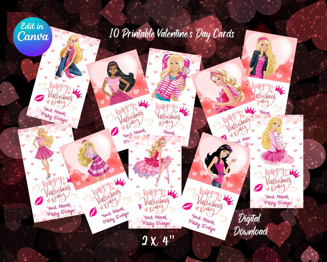 Printable Valentine's Day Cards | Glam Girls | Class Party Valentine ...