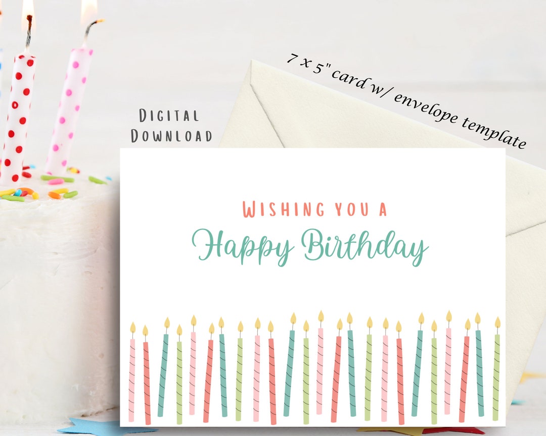 Happy Birthday Greeting Card | Printable Instant Download | Birthday ...