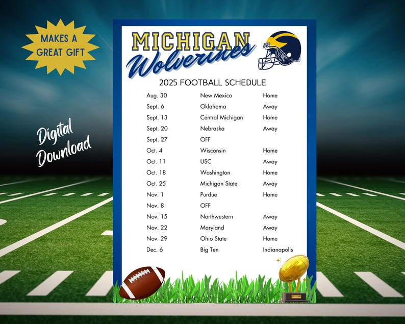 2025 Michigan Football Schedule | Wolverines College Football Calendar ...