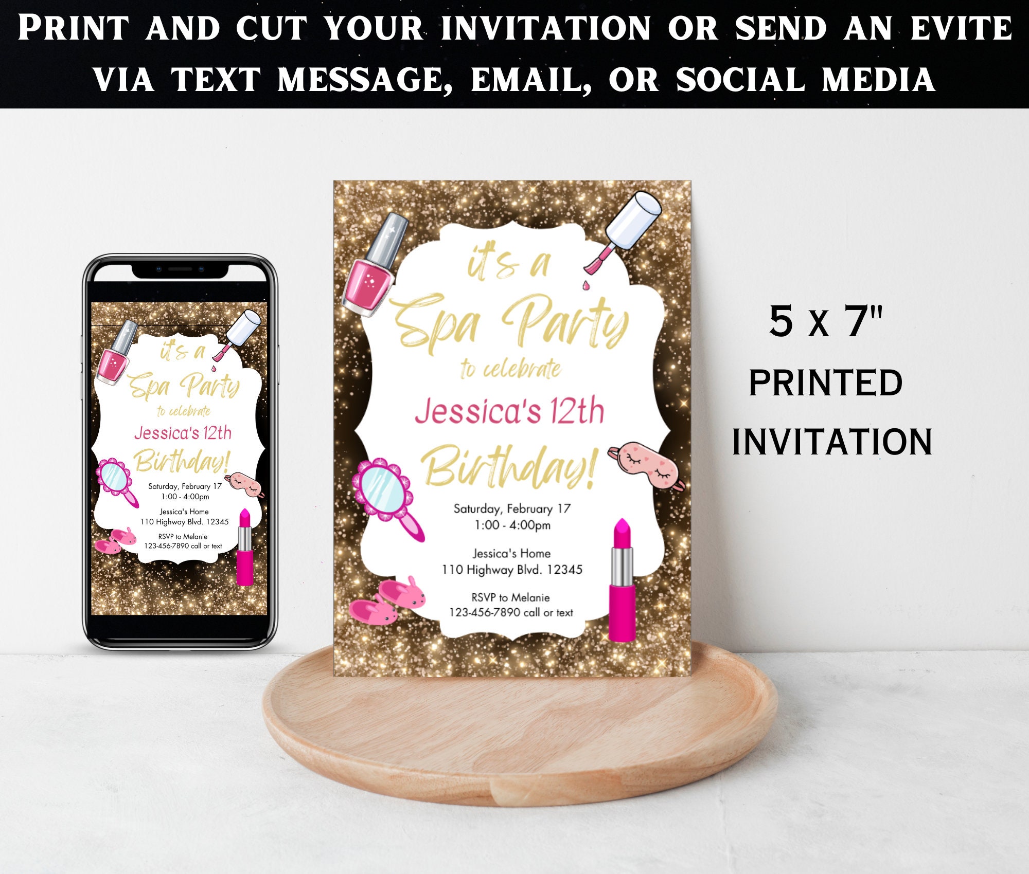 Spa Party Invitation | Editable Spa Birthday Party Invite | Makeover ...