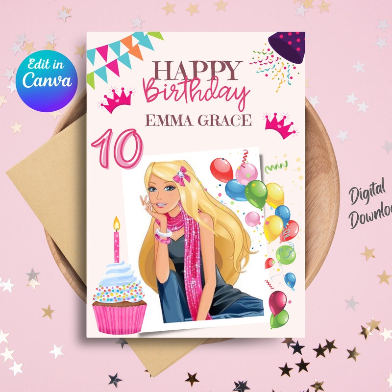 Barbie Birthday Card - Etsy