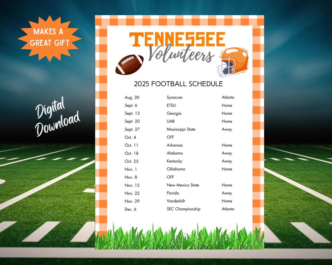2025 Tennessee Football Schedule | Volunteers College Football ...