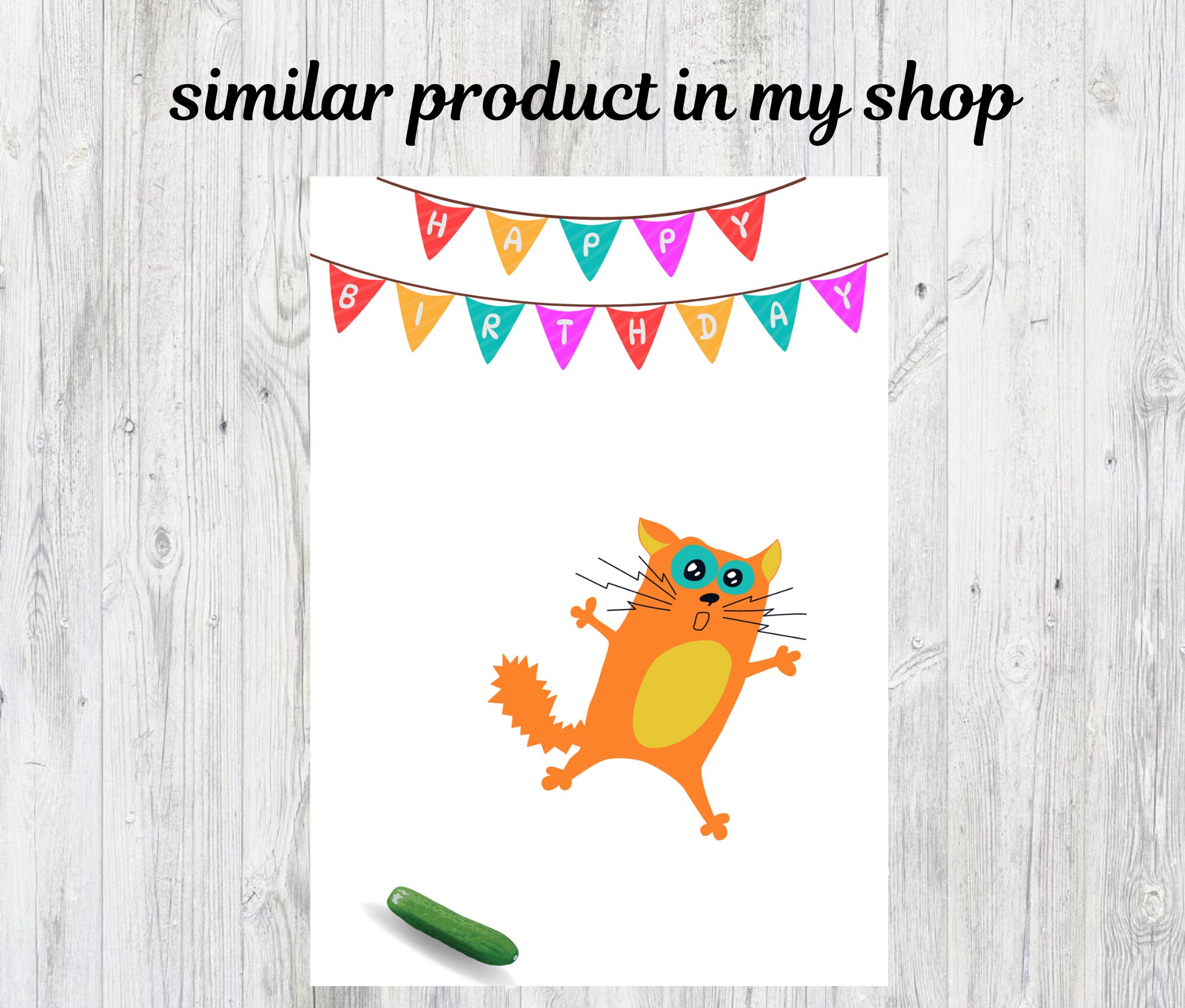 Funny Cat Birthday Card | Cat Greeting Card | Funny Birthday Card ...