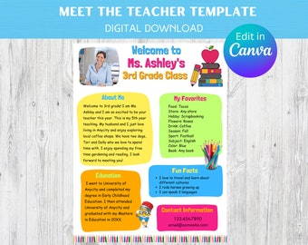 Editable Meet the Teacher Template Welcome Back to School - Etsy